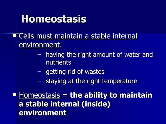 Homeostasis and transport (part 1) | PPT
