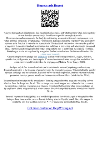 Homeostasis Essay | PDF
