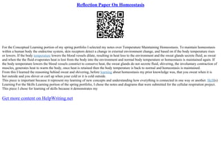 Homeostasis Experiment | PDF