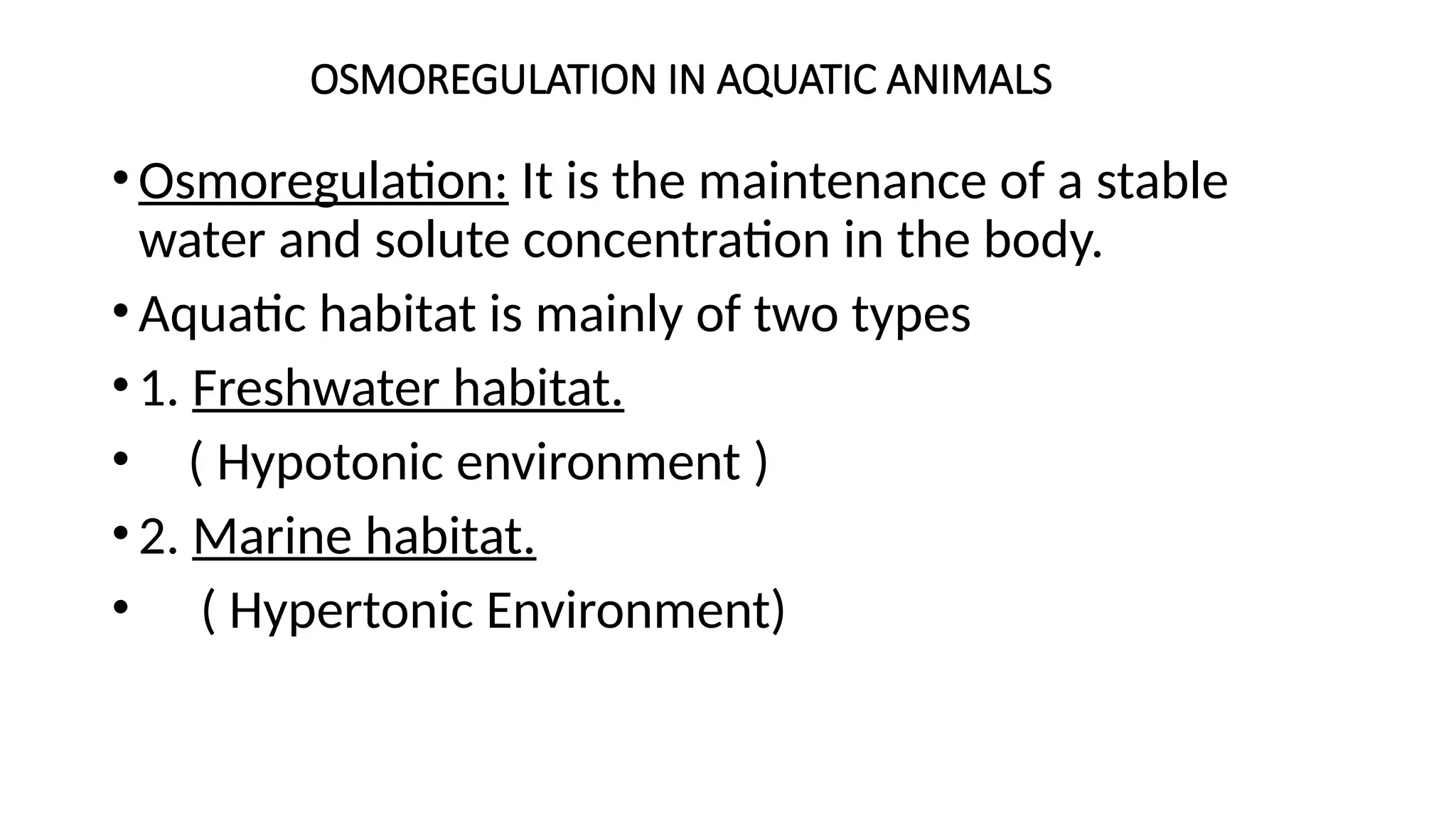 Homeostasis in freshwater,marine and terrestrial animals. . PPtx | PPTX