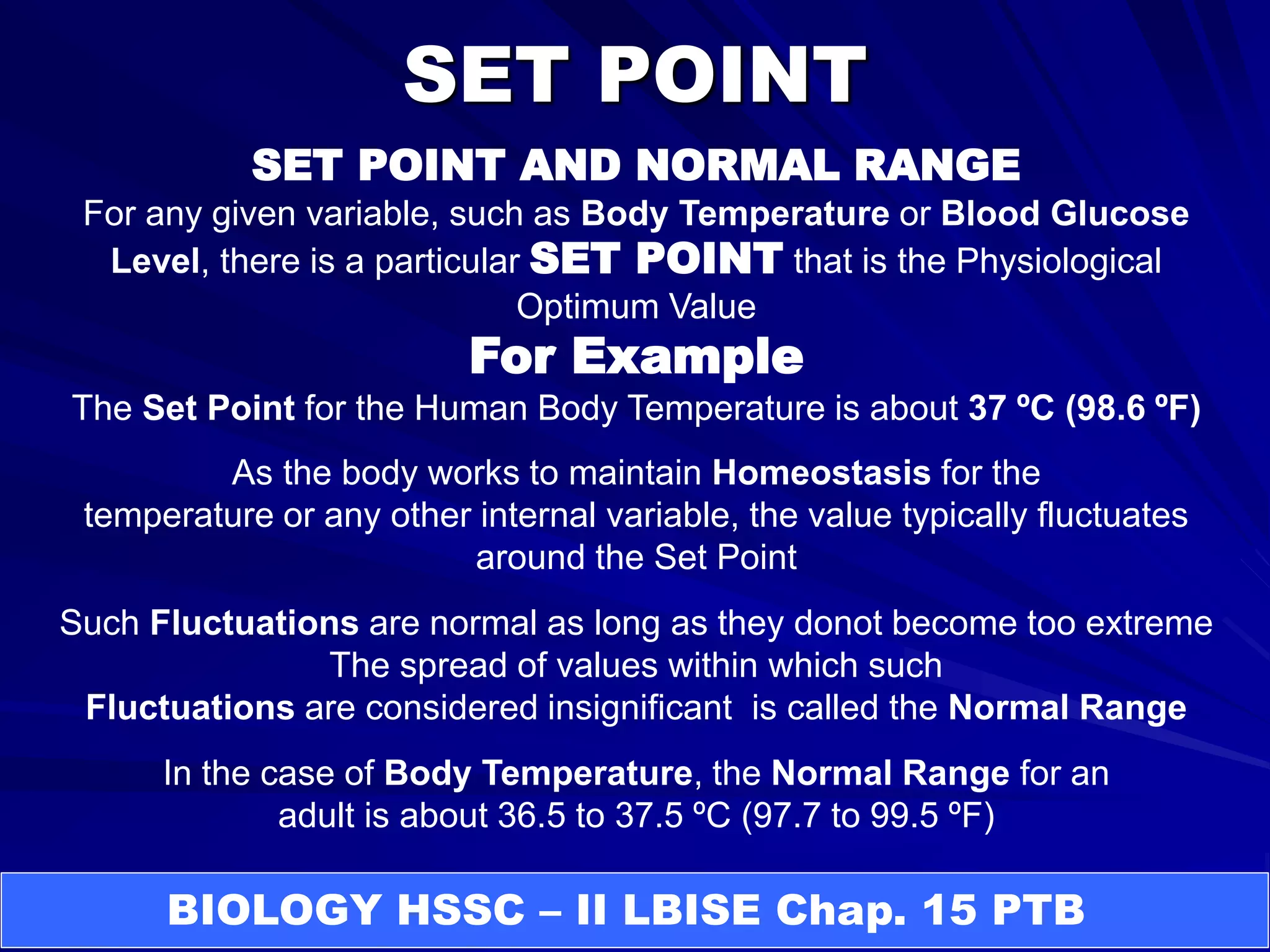 Homeostasis LBISE HSSC - II Chap. 15 | PPT