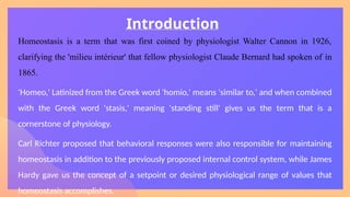Homeostasis, their coordination and functions in Animals | PPTX