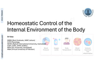 Homeostasis of Internal body environment | PDF