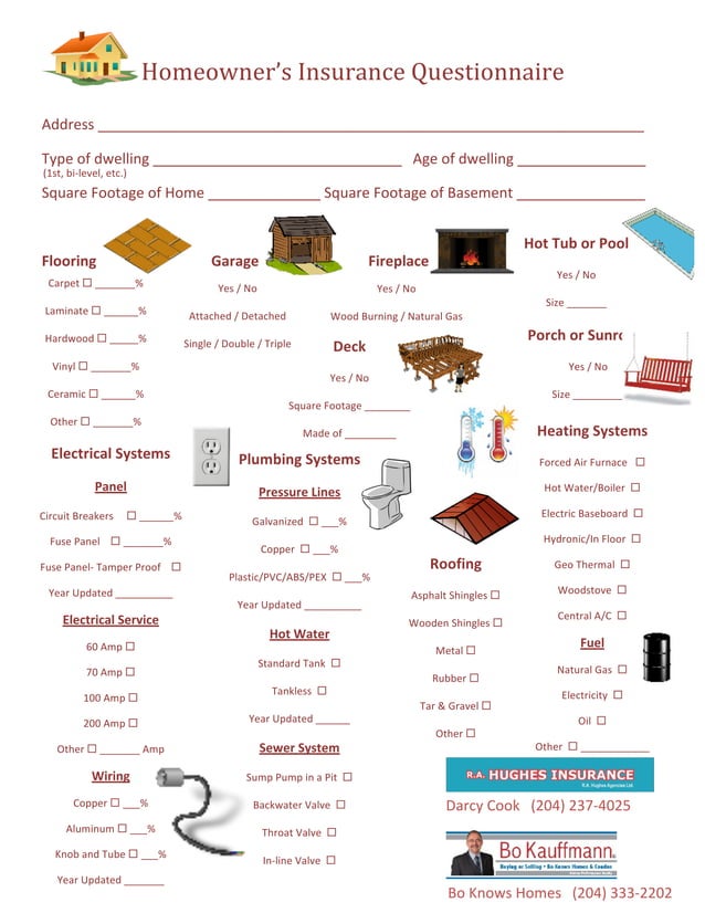 Homeowner Insurance Questionnaire | PDF