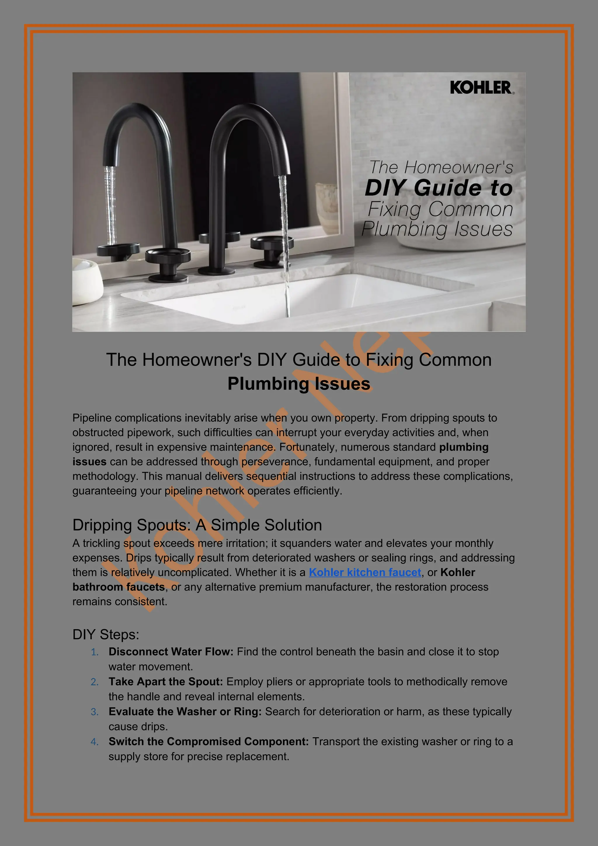 Homeowner's Guide to DIY Plumbing Fixes Kohler Nepal.docx