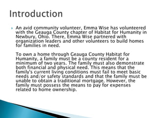 Home Ownership through Habitat for Humanity | PPTX