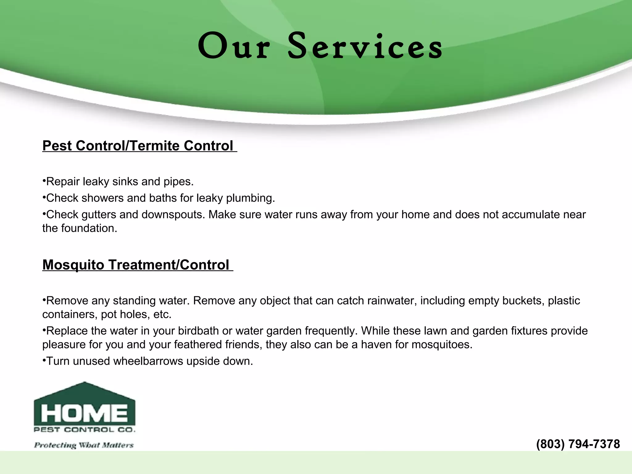 Home Pest Control Company Profile | PPT