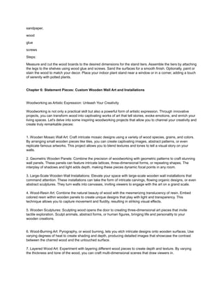 home projects woodworking.docx | Woodworking | Arts and Crafts