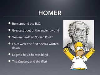 Homer and Homeric Epics | PPT