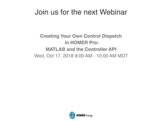 HOMER Energy Webinar: HOMER Dispatch Algorithms, October 2018 | PDF