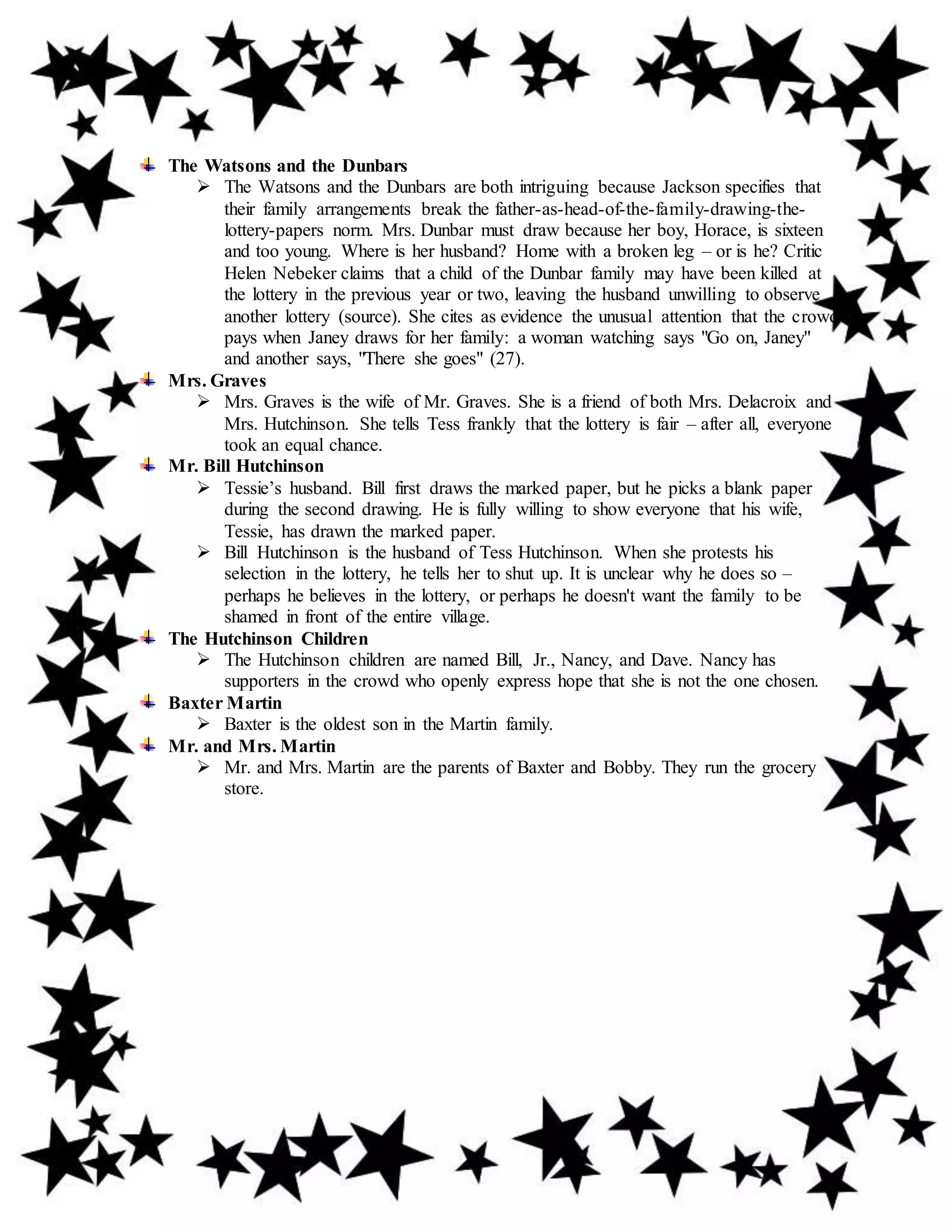 The Lottery: A Home Reading Report | DOCX