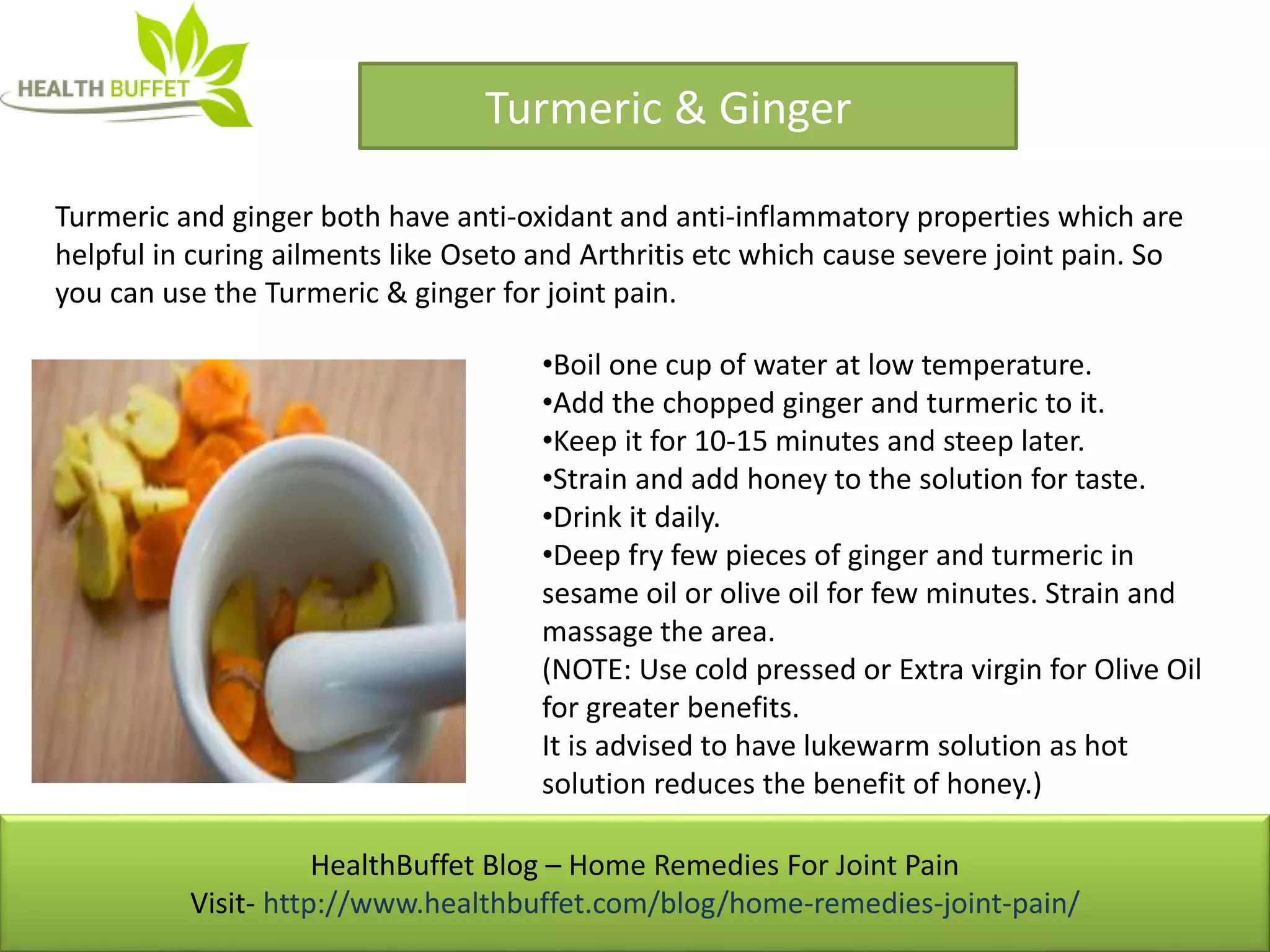 Home Remedies For Joint Pain Ppt Pptx