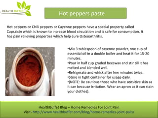 Home remedies for joint pain ppt | PPTX