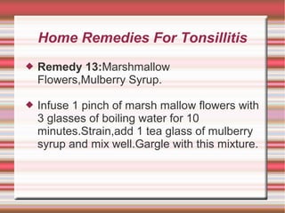 Home Remedies for Tonsillitis | ODP