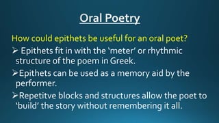 Homeric epithets writing techniques | PPT