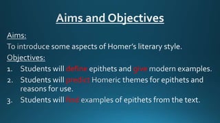 Homeric epithets writing techniques | PPTX