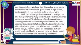 Homeroom-Guidance STUDY PLAN, GUIDE IN Q1 | PPTX