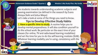 Homeroom-Guidance STUDY PLAN, GUIDE IN Q1 | PPTX