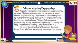 Homeroom-Guidance STUDY PLAN, GUIDE IN Q1 | PPTX