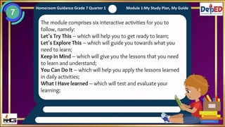 Homeroom-Guidance STUDY PLAN, GUIDE IN Q1 | PPTX