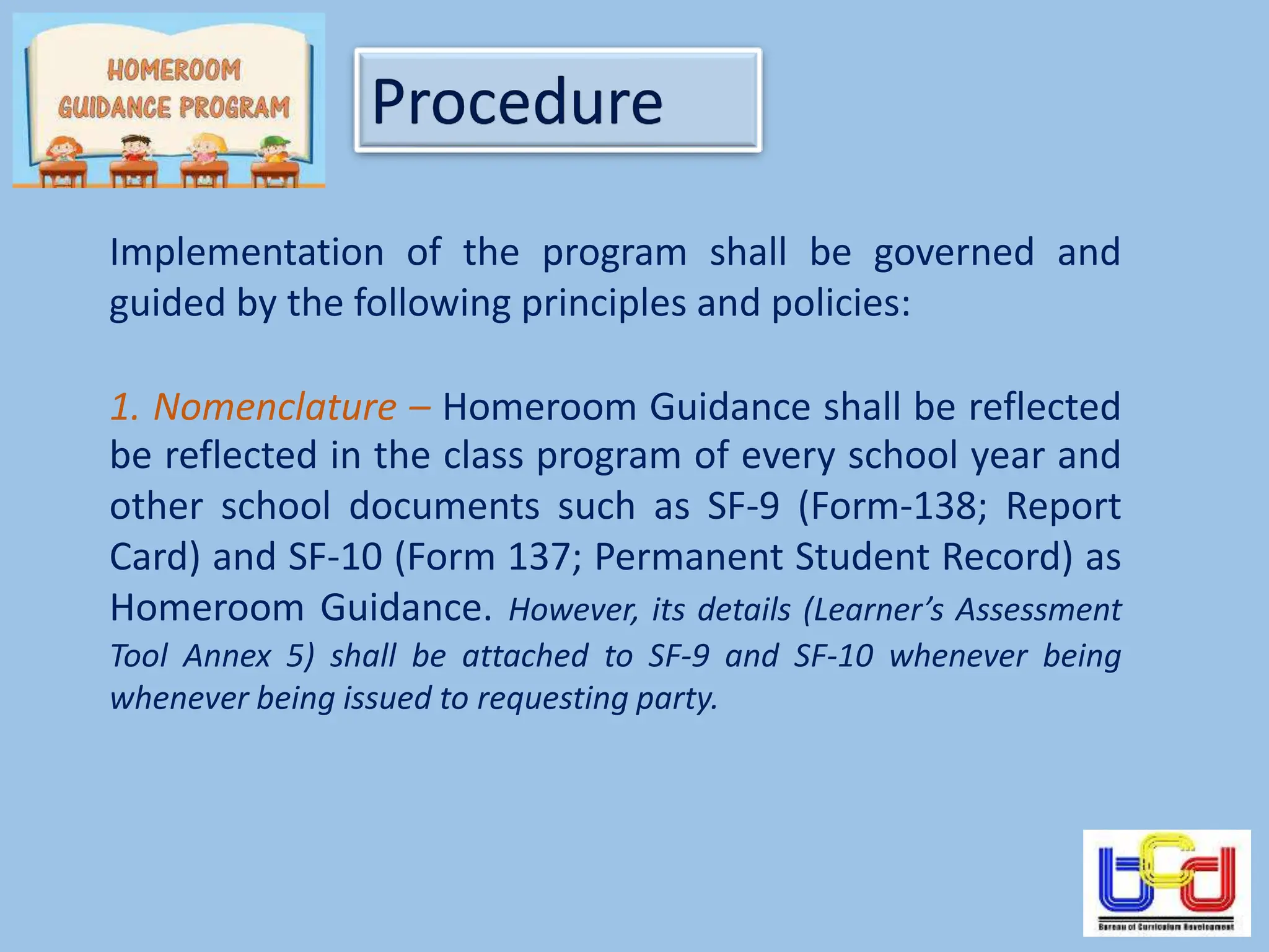 Homeroom-Guidance-Program.pptx | Educational Assessment | Education