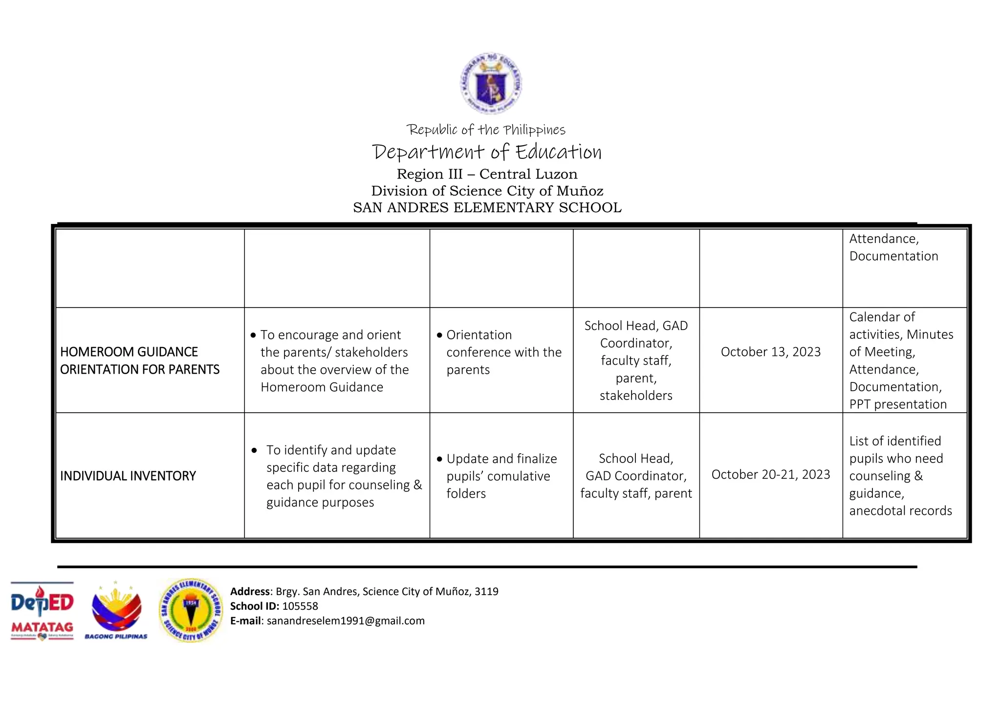 Homeroom Guidance action plan 2023-2024.docx