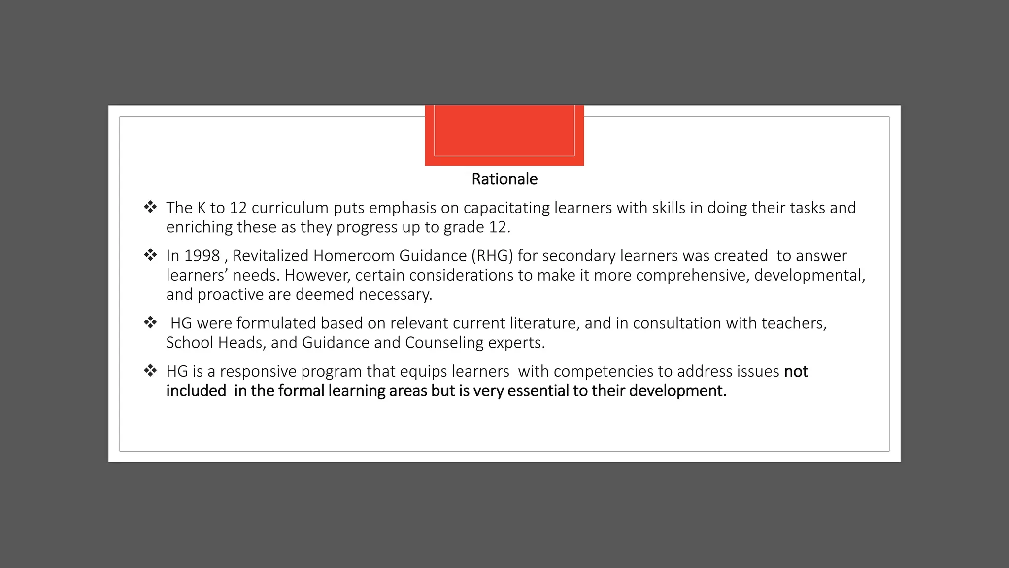 Homeroom guidance (hg) cris | PPTX
