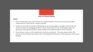 Homeroom guidance (hg) cris | PPTX