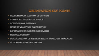 HOMEROOM PTA ORIENTATION. LIMINANGCONG NATIONAL HIGH SCHOOL | PPT