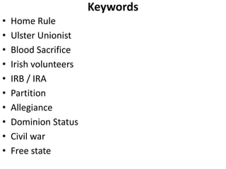 Home rule and the Irish Parliamentary Party | PPTX