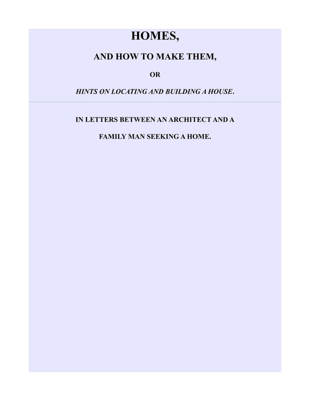 Homes and how to make them | PDF