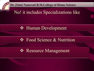 Home science admission_presentation | PPTX