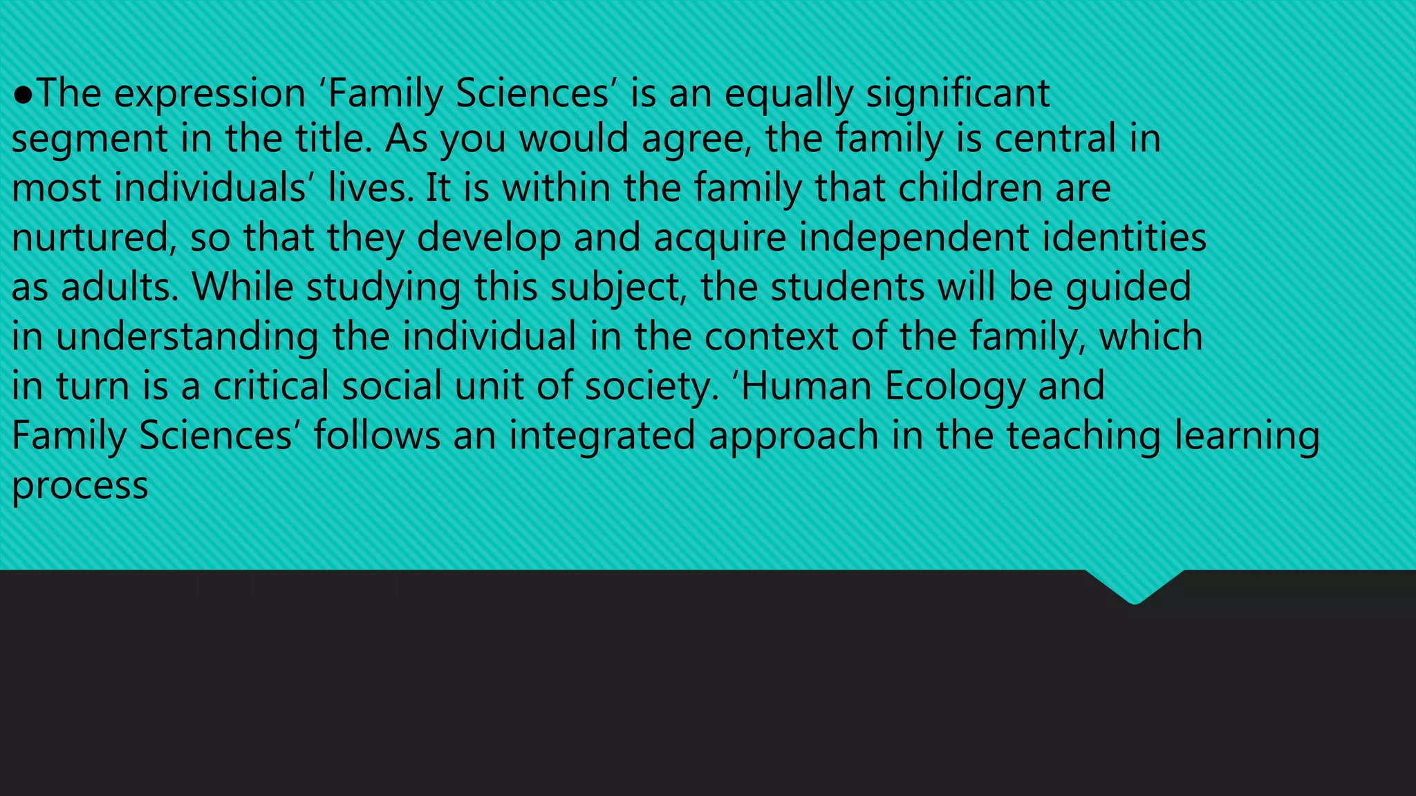 Introduction Human Ecology and Family Sciences chapter 1 | PPTX
