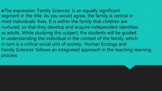 Introduction Human Ecology and Family Sciences chapter 1 | PPTX