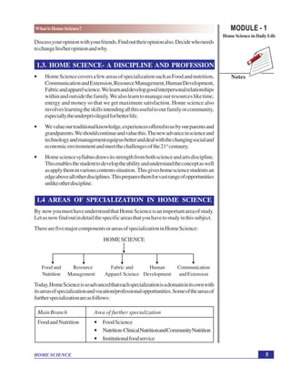 Home science (eng) ch 1 | PDF