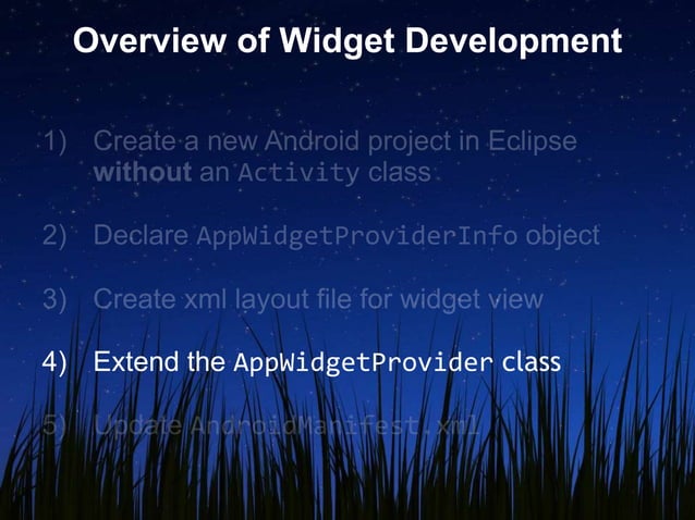 Android Homescreen Widgets Demystified | PPT