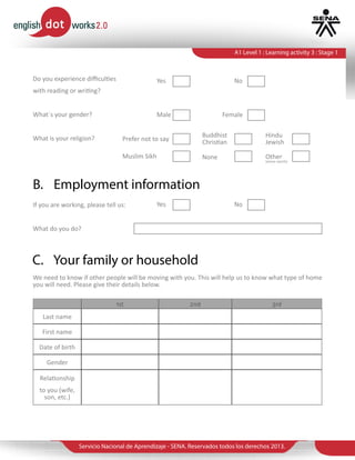 Home search application form. | PDF