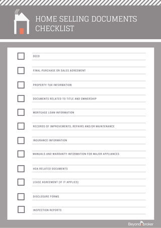 Home selling documents checklist | PDF