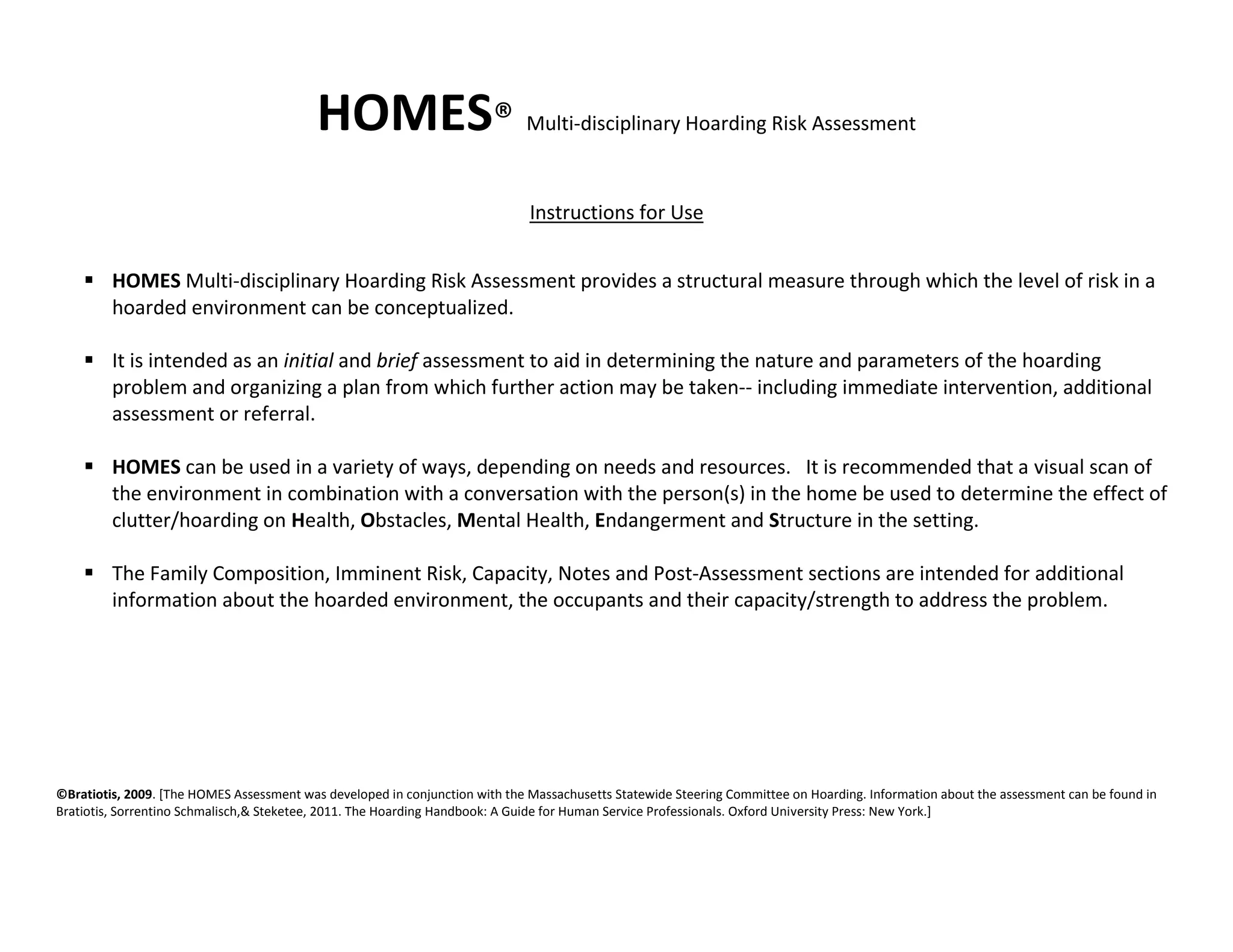 Homes Hoarding Assessment | PDF
