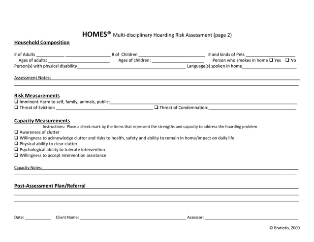 Homes Hoarding Assessment | PDF | Mental Health | Diseases and Conditions