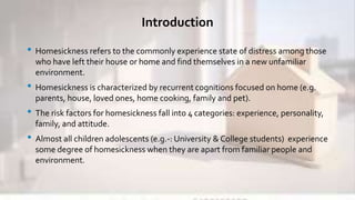 Research on Home sickness of college students | PPTX | Education