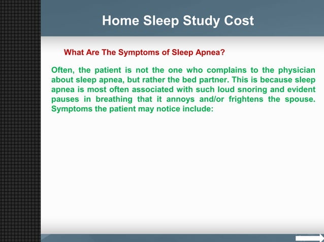 Home sleep study cost | PPT