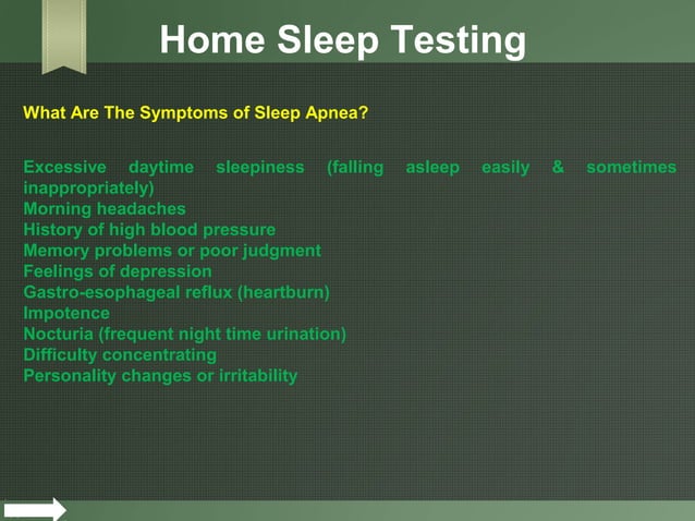 Home sleep testing | PPT | Ear, Nose and Throat Conditions | Diseases ...