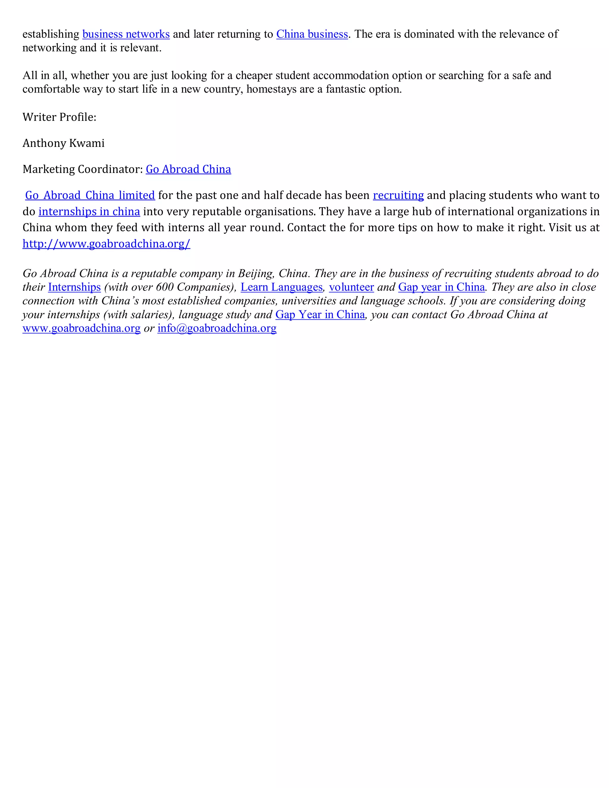 Homestay Accommodation | PDF