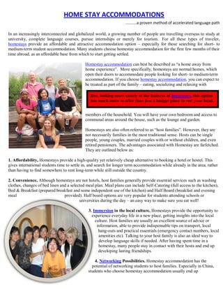 Homestay Accommodation | PDF