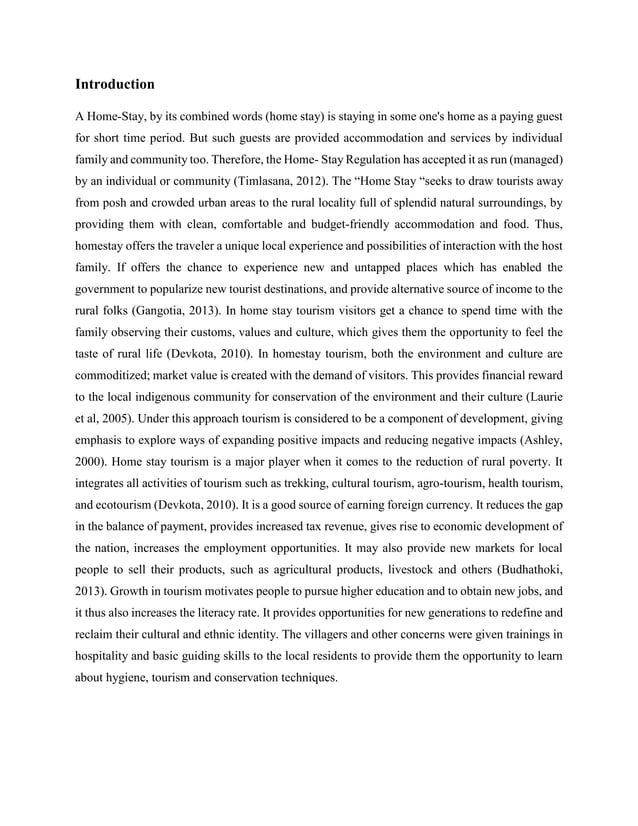 Homestay tourism | PDF