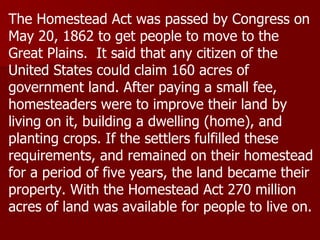 Homestead act ppt | PPT