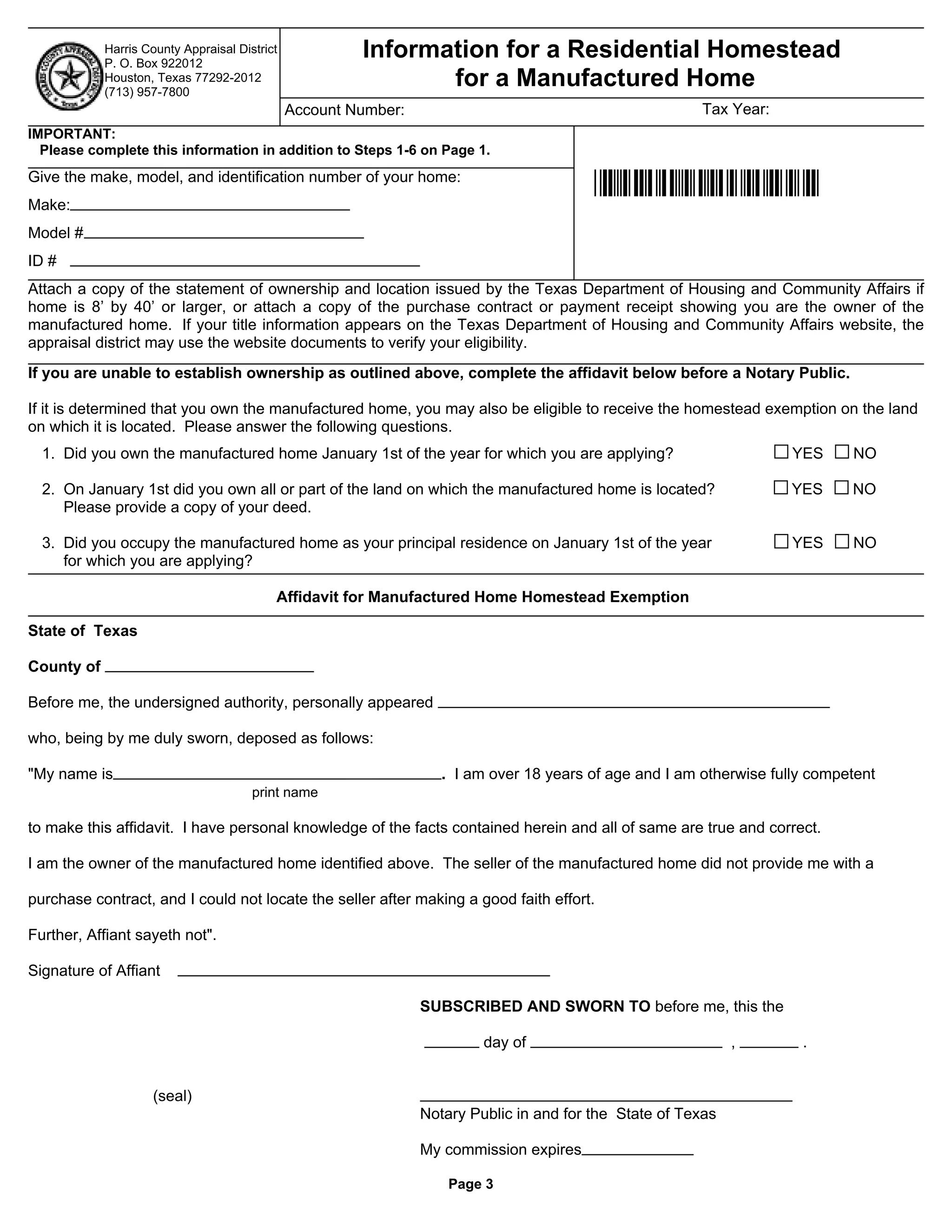 Homestead exemption form | PDF