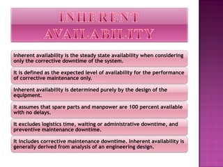 Availability Wrt Reliability | PDF