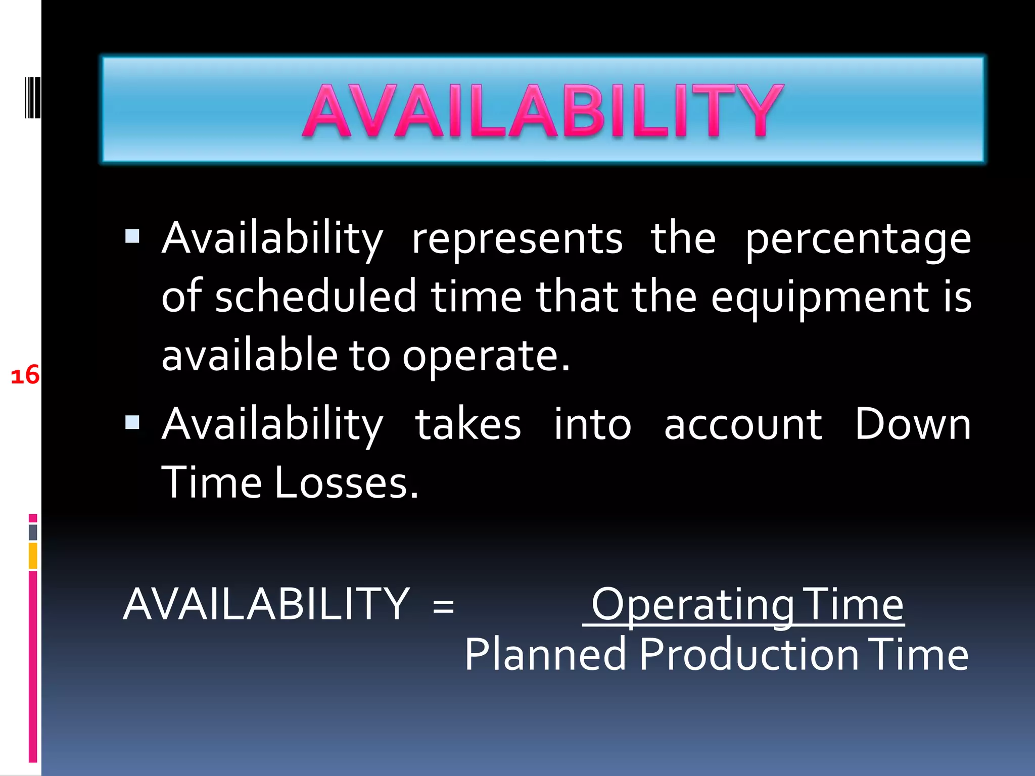 OEE CALCULATION PPT | PDF